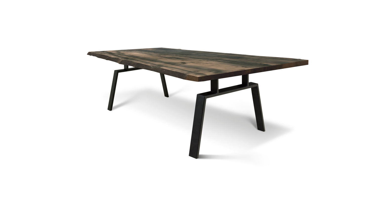 1137 Ebonized Maple Live Edge Table 96" x 44" – Created Hardwood