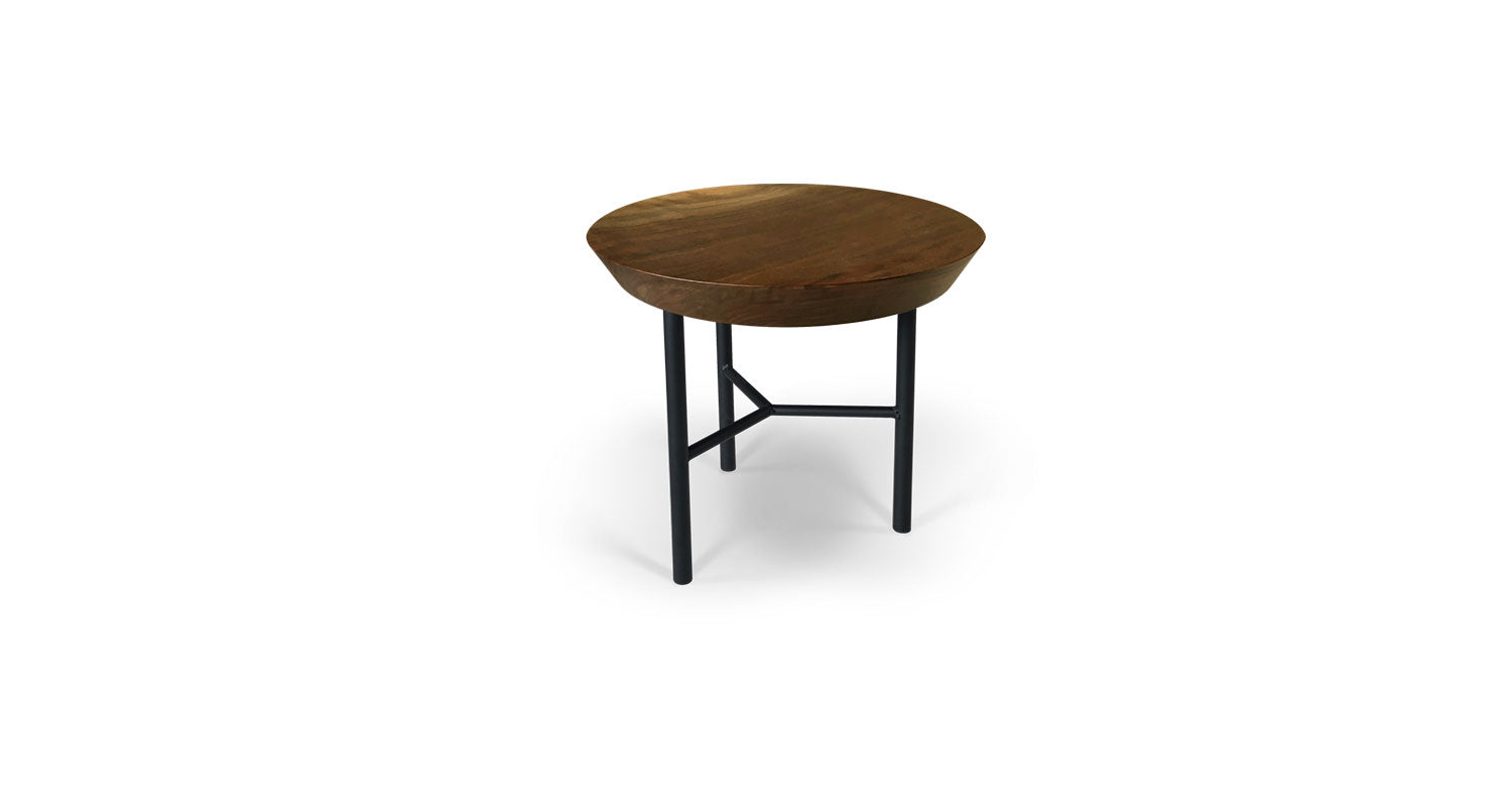 Custom Straight Edge Round Side Table – Created Hardwood