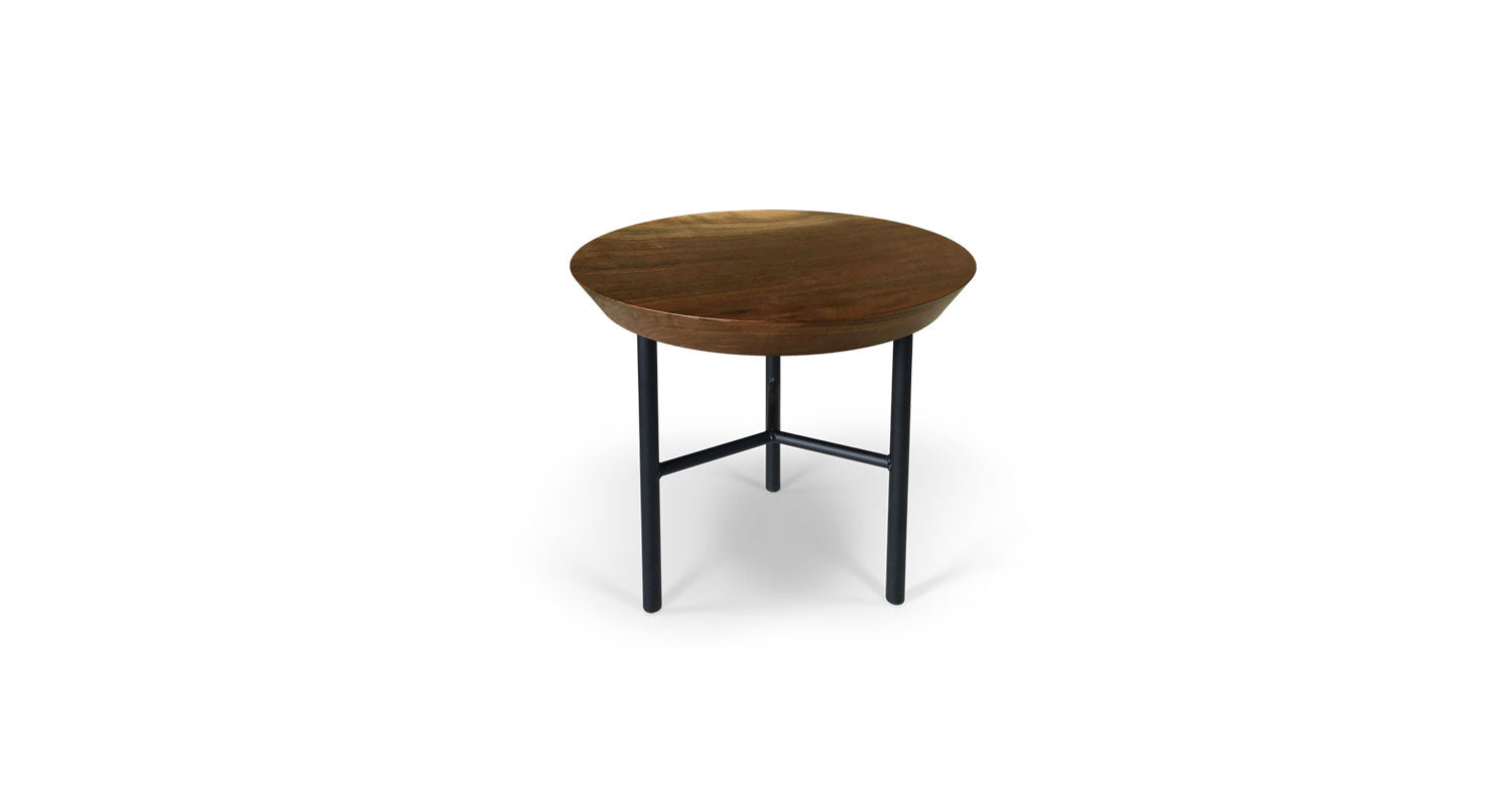 Custom Straight Edge Round Side Table – Created Hardwood