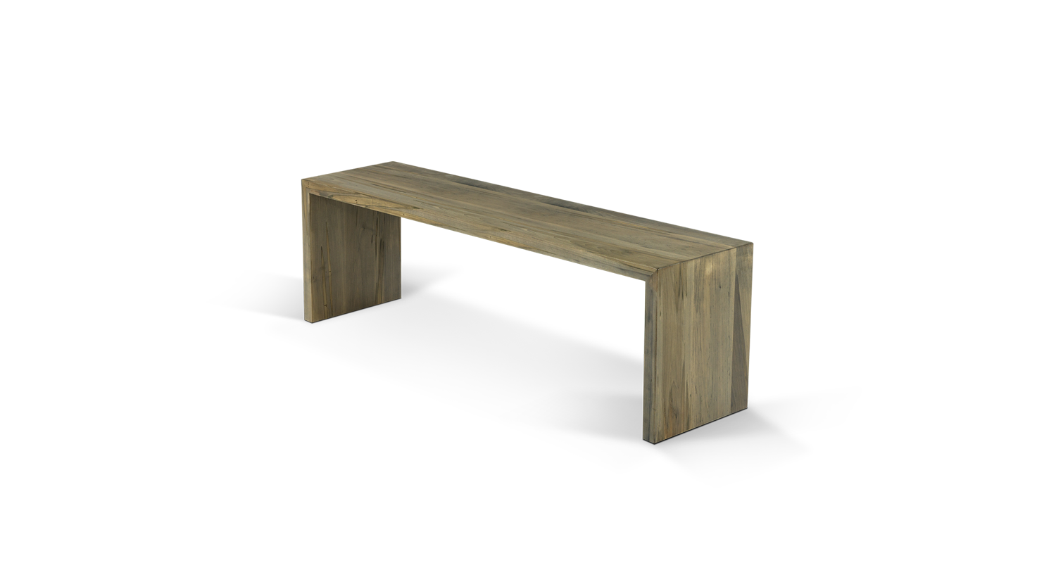 1131 Ebonized Maple Straight Edge Double Waterfall Bench 60" x 18 ...