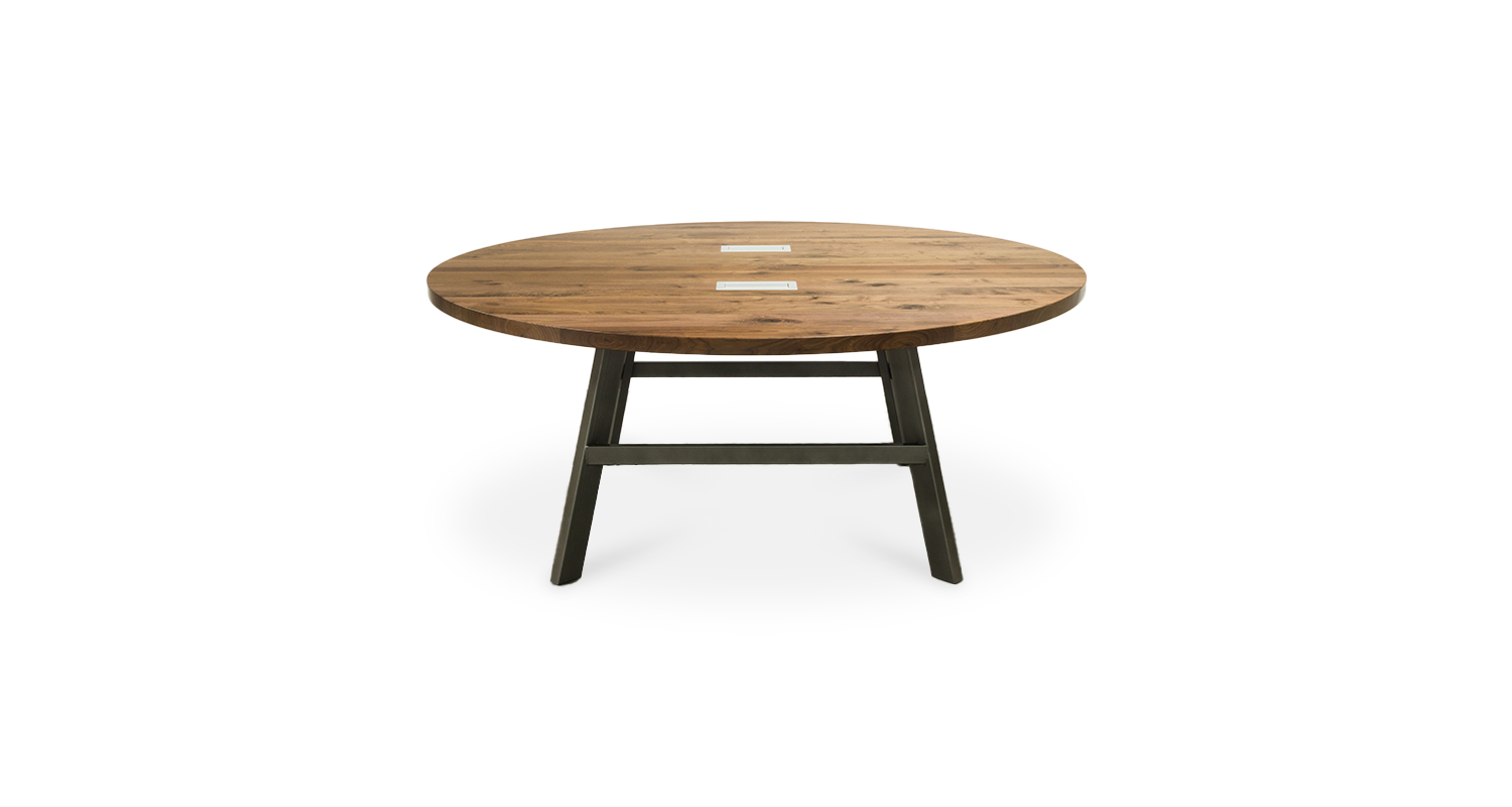 1006 Unity Walnut Round Conference Table 72" D – Created Hardwood