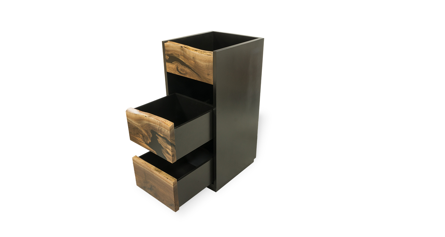 1169 Walnut Live Edge Storage Cabinet 40" x 20" D – Created Hardwood