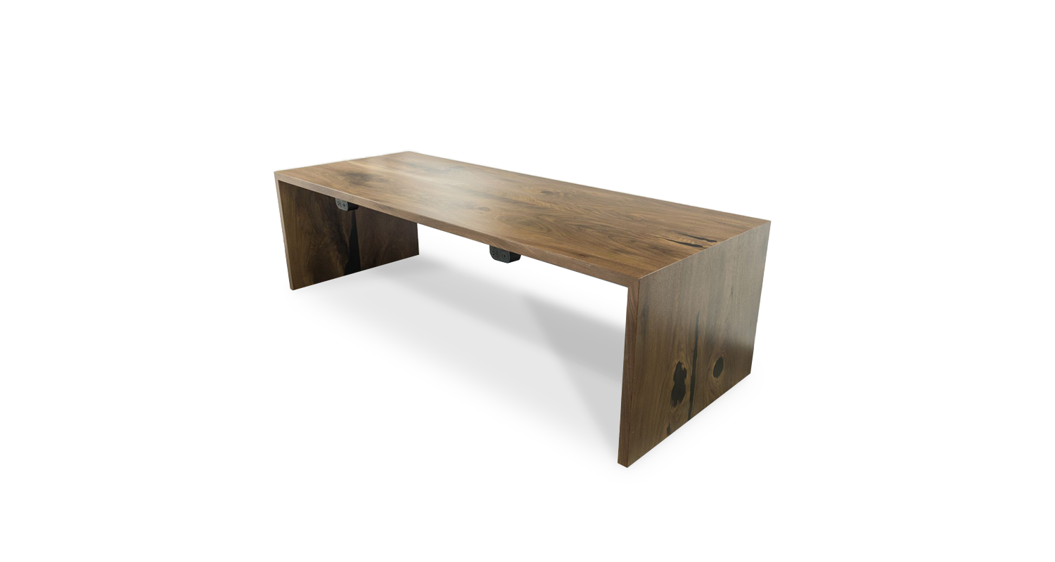 1019 Walnut Straight Edge Waterfall Table 96" x 36" – Created Hardwood