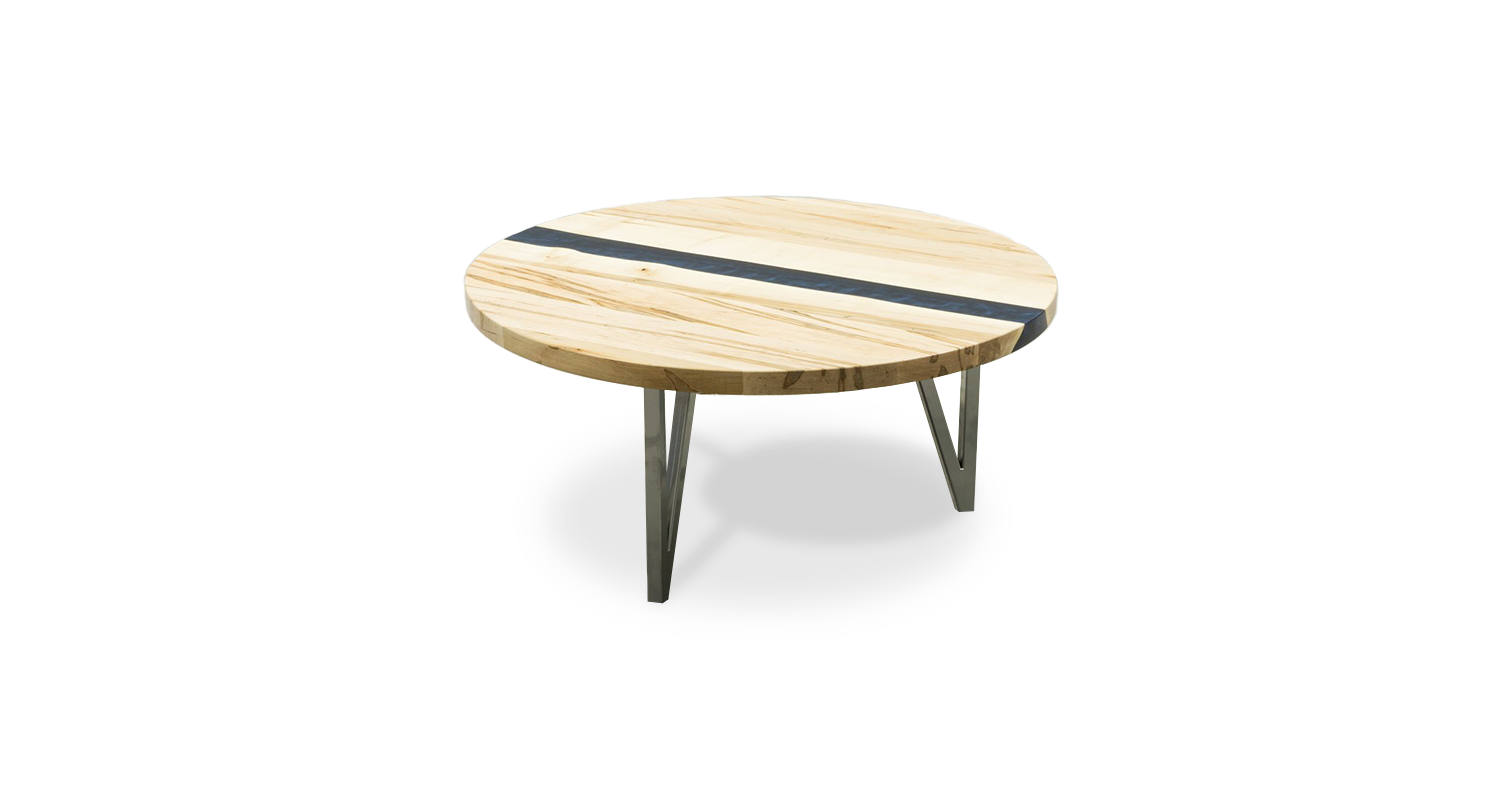 1072 Aquaeous Maple River Round Coffee Table 36" D – Created Hardwood