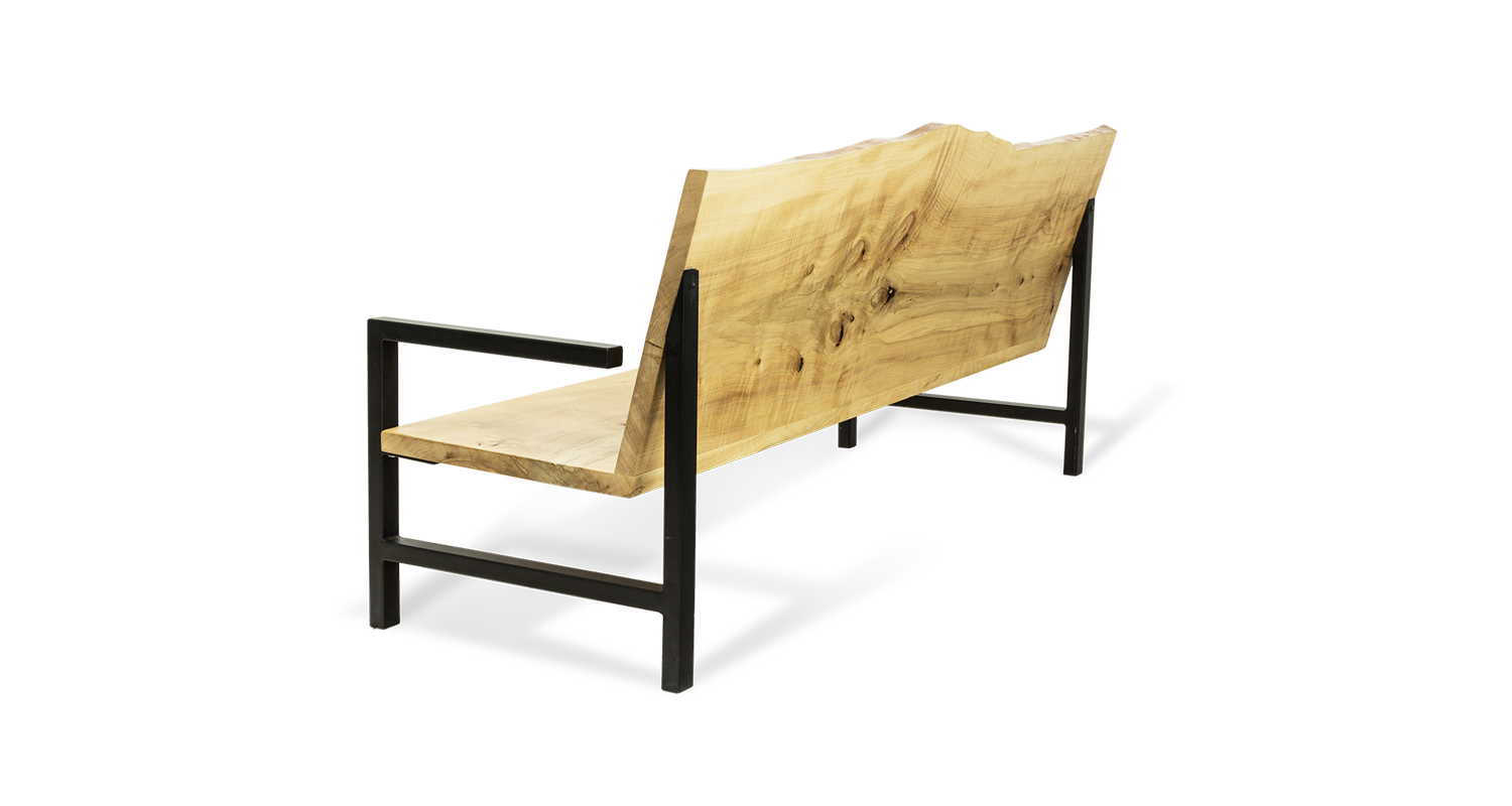 1180 Maple Live Edge Sofa and Olive Cushions 84" x 25.5" – Created Hardwood